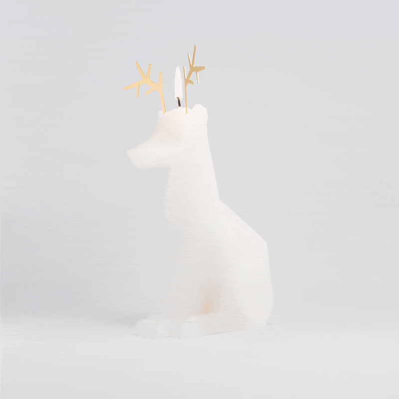 PyroPet Dyri Reindeer Candle - White